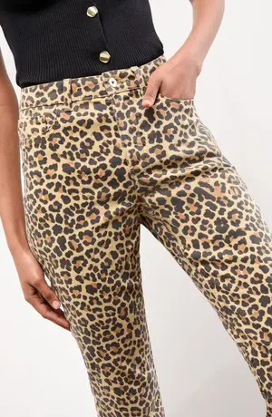 LIPSY Printed High-waist Straight-leg Jeans