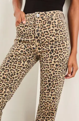 LIPSY Printed High-waist Straight-leg Jeans
