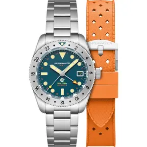 SPINNAKER Croft Gmt Automatic Bracelet & Rubber Strap Watch - Blue