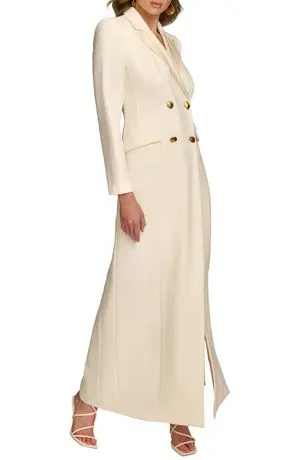 Donna Karan New York Double-breasted Crepe Blazer Gown
