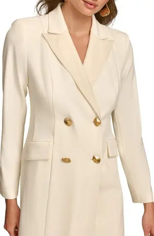 Donna Karan New York Double-breasted Crepe Blazer Gown