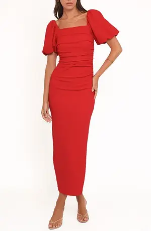 PETAL & PUP Cary Ruched Sheath Dress