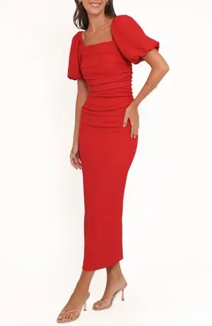 PETAL & PUP Cary Ruched Sheath Dress