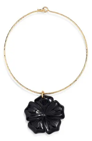Nest Jewelry Onyx Flower Collar Necklace - Black