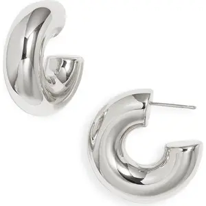 Nest Jewelry High Polish Chunky Hoop Earrings - Silver