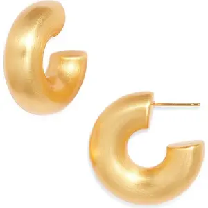 Nest Jewelry Brushed Chunky Hoop Earrings - Gold