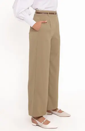 PETAL & PUP Ceres Belted Wide Leg Pants