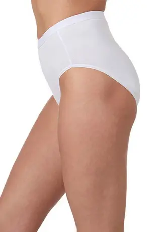 MEMOI Seamless Rib 3-pack Briefs - White