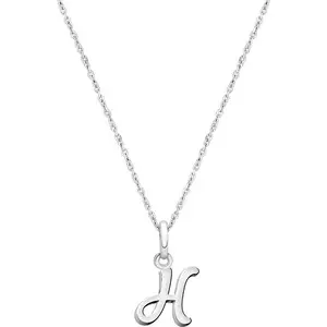 TINY BLESSINGS Sterling Silver Initial Necklace - Silver - H