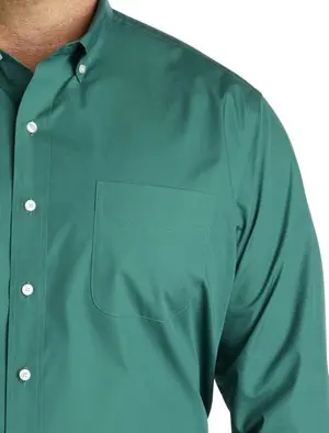 OAK HILL BY DXL Big & Tall Solid Tech Sport Shirt - Bayberry