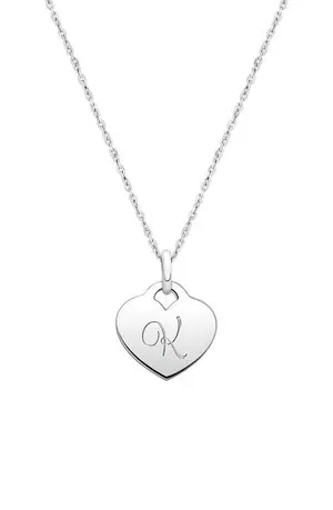 TINY BLESSINGS Sterling Silver Heart & Engraved Initial Necklace - Silver - K