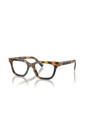 Miu Miu 51mm Rectangle Optical Glasses Tortoise