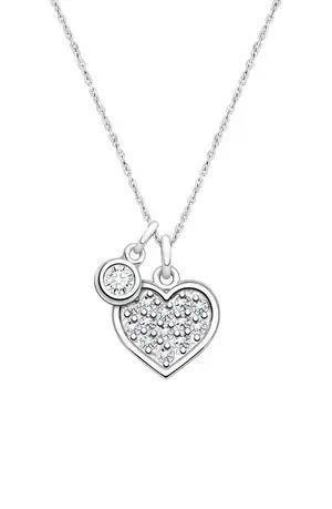 TINY BLESSINGS Sterling Silver Heart Birthstone Necklace - April