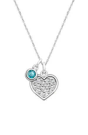 TINY BLESSINGS Sterling Silver Heart Birthstone Necklace - December