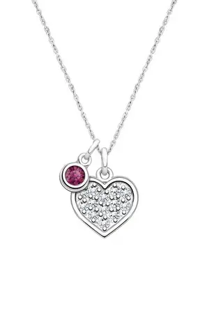 TINY BLESSINGS Sterling Silver Heart Birthstone Necklace - February