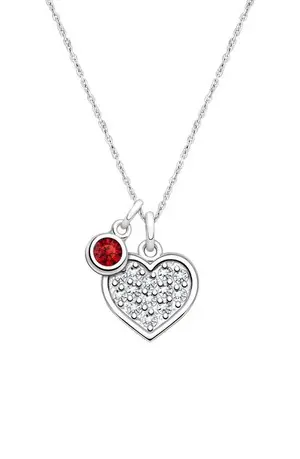 TINY BLESSINGS Sterling Silver Heart Birthstone Necklace - July