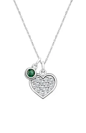 TINY BLESSINGS Sterling Silver Heart Birthstone Necklace - May