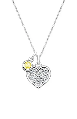 TINY BLESSINGS Sterling Silver Heart Birthstone Necklace - November