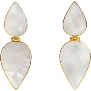 FREYA ROSE Warrioress Mother Of Pearl Earrings - Pear Drop