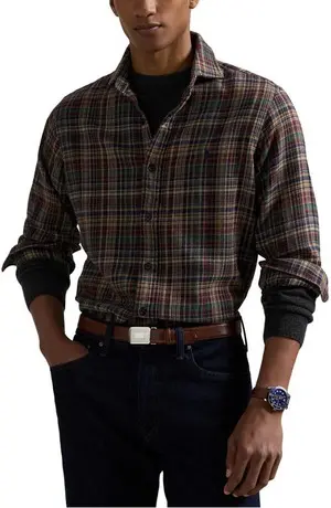 Ralph Lauren Brushed Flannel Button-up Shirt - Multi Red