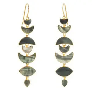 FREYA ROSE Warrioress Drop Earrings - Noir Moon