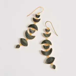 FREYA ROSE Warrioress Drop Earrings - Noir Moon