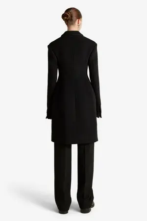 Marina Moscone Wool Basque Tailored Overcoat