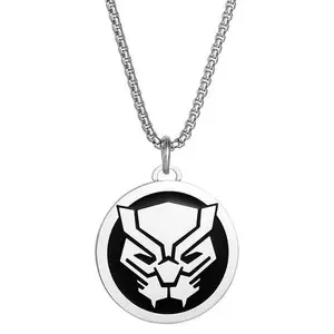 MARVEL Black Panther Stainless Steel Pendant Necklace - Silver