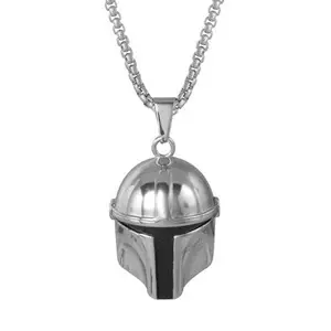 STAR WARS Boba Fett Helmet Pendant Necklace - Silver