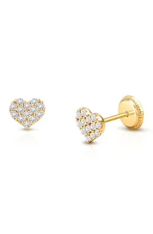 TINY BLESSINGS 14k Gold Dearest Heart Stud Earrings - 14k Yellow Gold