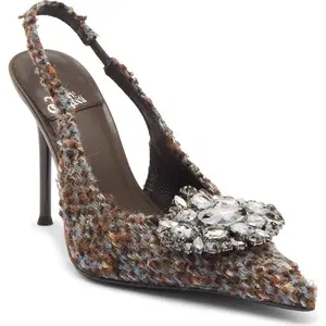 Jeffrey Campbell Regards Slingback Pump - Grey Multi Tweed