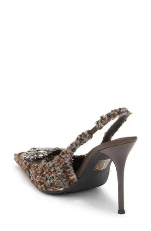 Jeffrey Campbell Regards Slingback Pump - Grey Multi Tweed