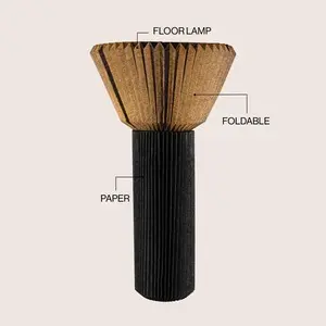 JONATHAN Y Archer 37" Modern Minimalist Pleated Shade Floor Lamp - Black