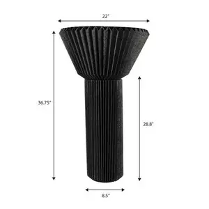 JONATHAN Y Archer 37" Modern Minimalist Pleated Shade Floor Lamp - Black