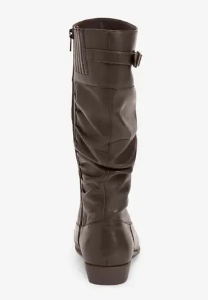 COMFORTVIEW The Monica Wide Calf Leather Boot - Brown