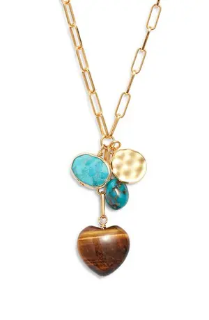 Nest Jewelry Heart Charm Necklace - Brown