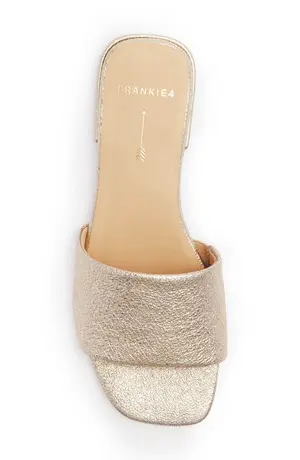 FRANKIE4 Aniston Leather Slide Sandal - Gold Texture