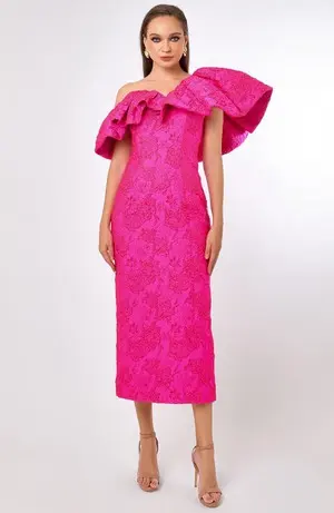 BARIANO Soleil Dramatic Shoulder Column Midi