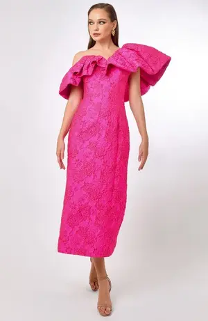BARIANO Soleil Dramatic Shoulder Column Midi