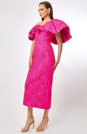 BARIANO Soleil Dramatic Shoulder Column Midi
