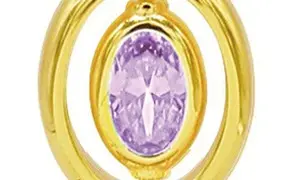 LA MENO Oval Birthstone Pendant Necklace - Gold December