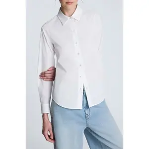 KENNETH COLE Shaped Cotton Blend Button-up Shirt