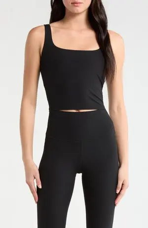 MPG Crop Rib Tank Top - Black