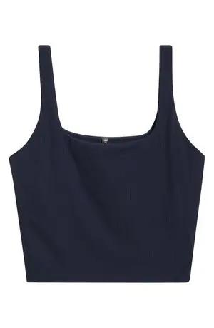 MPG Crop Rib Tank Top - Navy Blazer