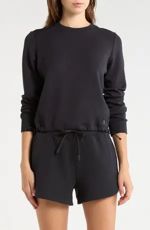 MPG Dreamweave Recycled Polyester Blend Crop Sweatshirt - Black