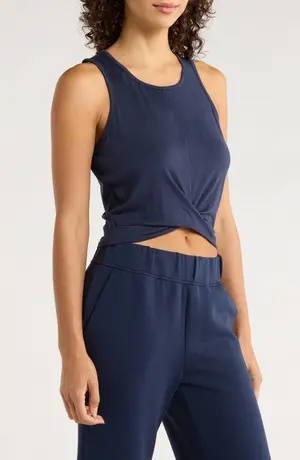 MPG Twist Front Cropped Tank Top