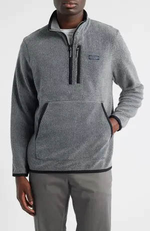 Vineyard Vines Bonfire Fleece Quarter Zip - Gray Harbor