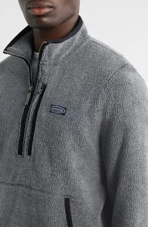 Vineyard Vines Bonfire Fleece Quarter Zip - Gray Harbor