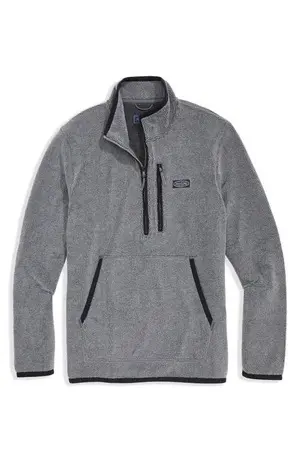 Vineyard Vines Bonfire Fleece Quarter Zip - Gray Harbor