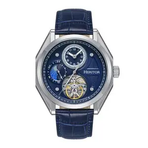 HERITOR AUTOMATIC Stainless Steel And Leather Strap Watch - Blue